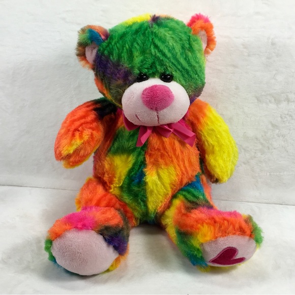 Kellytoy | Toys | Kellytoy Rainbow Bear Tie Dye Heart Sitting Stuffed ...
